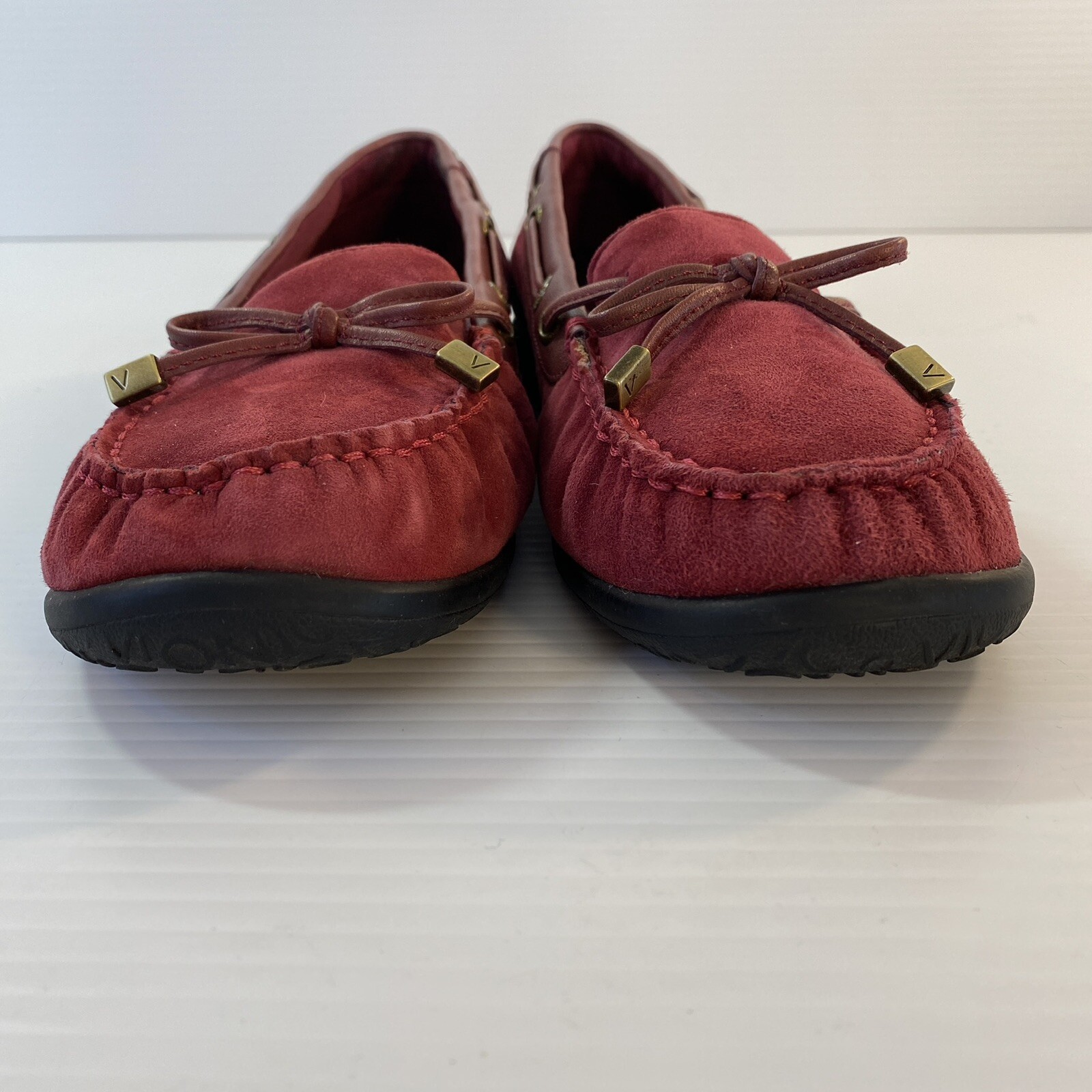 Vionic Kendall Red Microsuede Orthaheel Loafers Shoes Women Size 8.5US ...