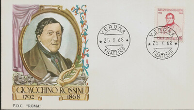 Gioachino Rossini Italian Composer Opera & Songs Italy First Day Cover ...