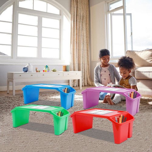 4 Pcs Kids Lap Desk Tray Plastic Breakfast Laptop Trays Portable Lap ...