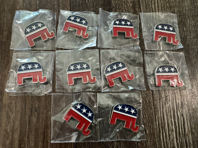 (x10) Maga Donald Trump Republican Elephant Lapel Pin Patriotic USA ...
