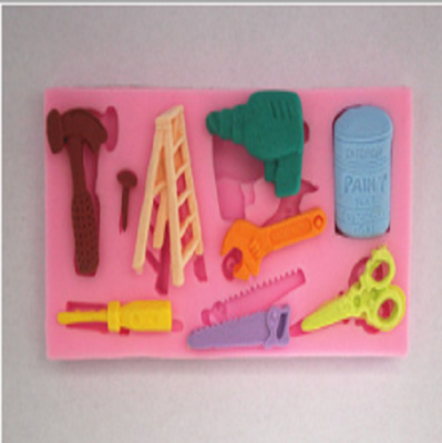 Lovely Silicone Cake Fondant Mold Topper Hammer Spanner Tools DIY ...