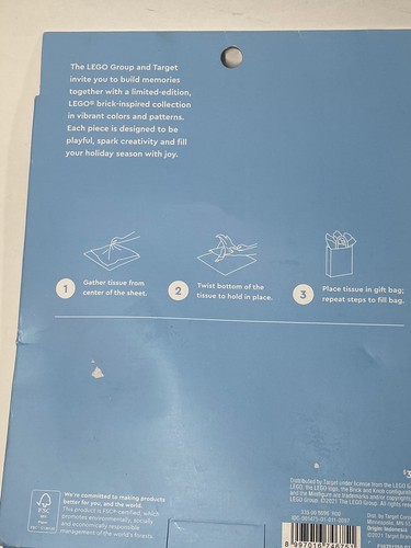 LEGO 25 Sheets of Gift Wrap Tissue Paper Tonal Mix Stripe Set Orange ...