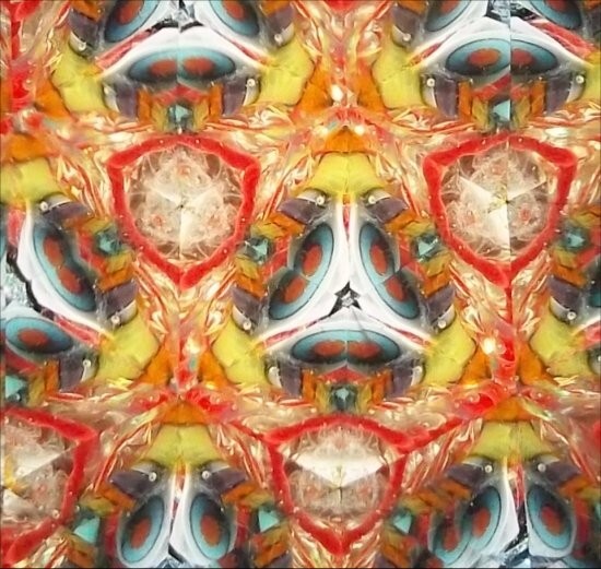 Randel Art Glass Rod Kaleidoscope RAINBOWS FROST 360° CHAOS Marble RAG ...