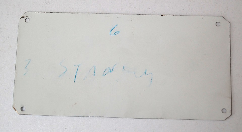 Vintage Stanley Small Steel Sign 6" x 3" White with Black Lettering | eBay