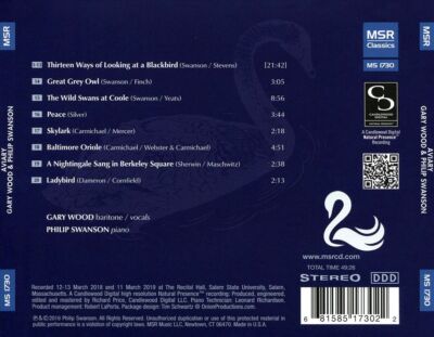 GARY WOOD / PHILIP SWANSON AVIARY: BIRDS IN POETRY AND SONG NEW CD ...