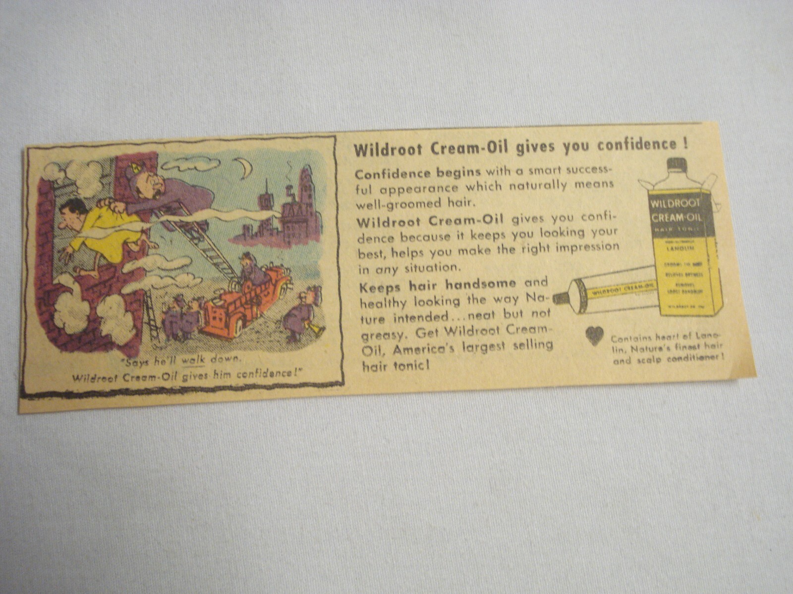 1956 Color Ad Wildroot Cream Oil Fire Engine Scene | eBay