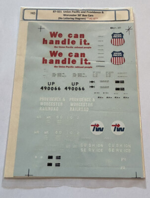 MICROSCALE HO DECAL-50’ BOX CARS: UP “WE CAN HNDL IT”/PROV & WORS-NO ...