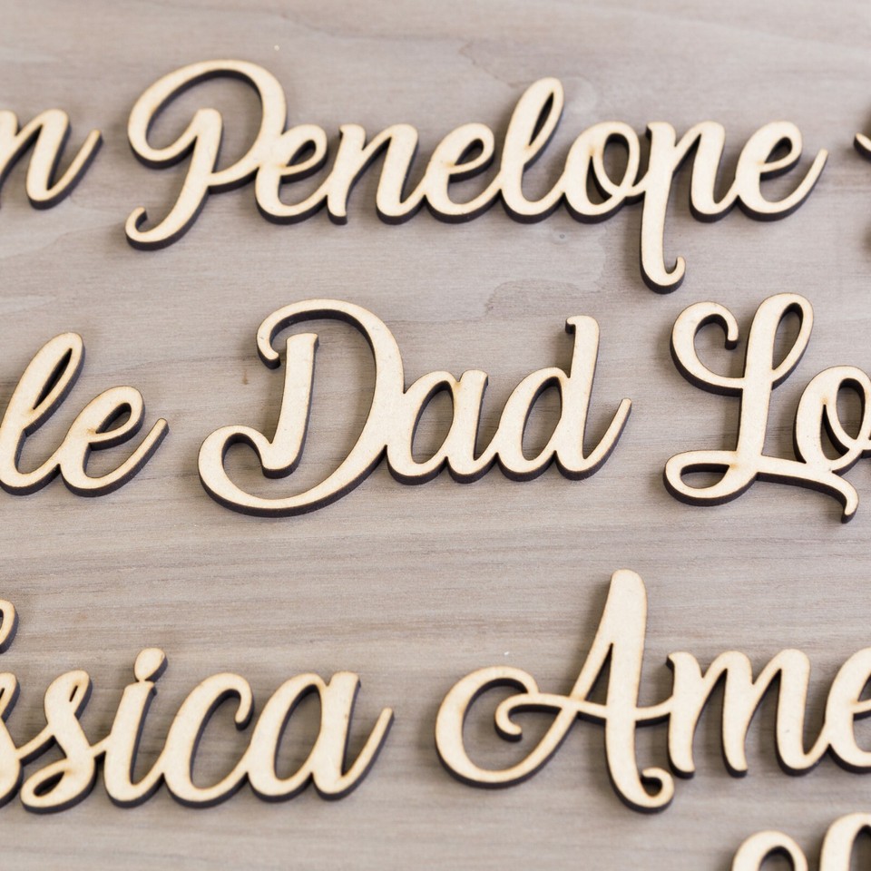 Personalised Script Child's Names & Words Wedding Wooden Names MDF Art ...