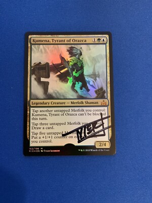 MTG Magic Kumena, Tyrant Of Orzaca FOIL Signed Artist Proof RIX Tyler ...