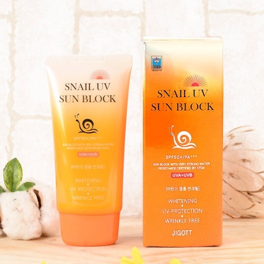 Jigott Snail UV Sun Block Cream 70ml SPF50+ PA+++ Sun Cream Sunscreen K ...