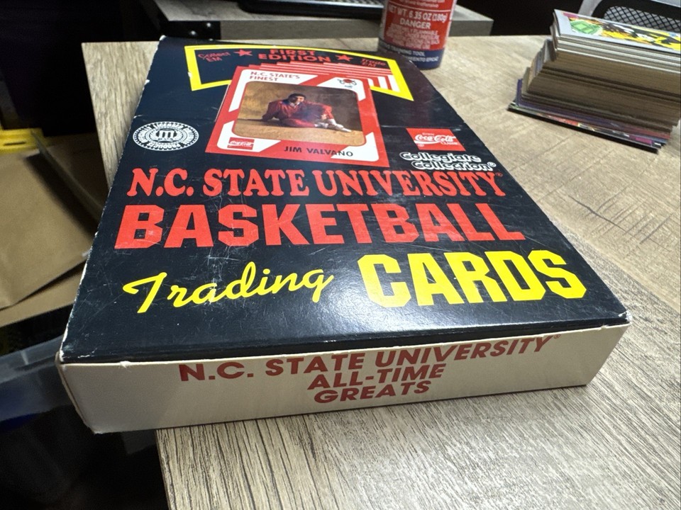 VTG MINT Box Sealed Packs NC State Wolfpack Card Coca-Cola Jim Valvano ...