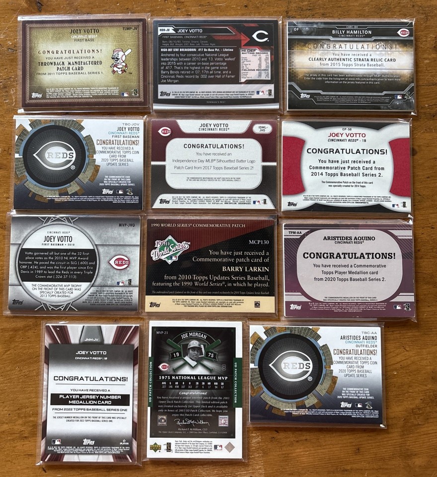 Cincinnati Reds - Relics - Patches - Lot Of 12 - Votto - Morgan ...