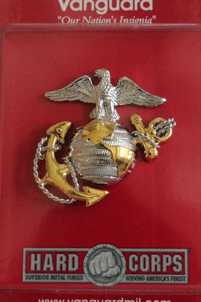 USMC US MARINE CORPS GOLD CHIN STRAP AND BADGE SET FOR OFFICER ...