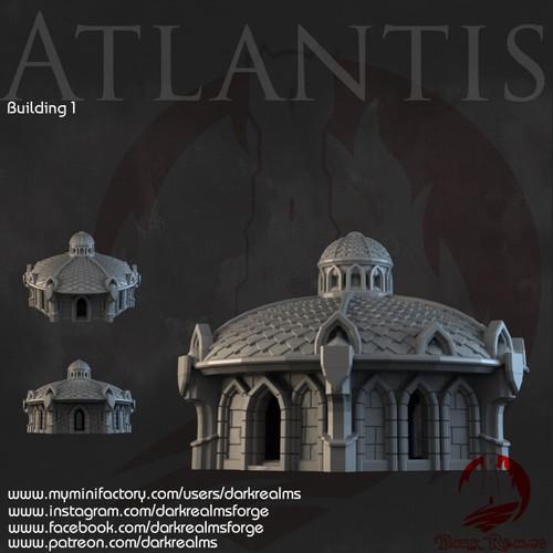 Building 1 - Atlantis, 3d printed Tabletop Wargames Terrain Scenery ...