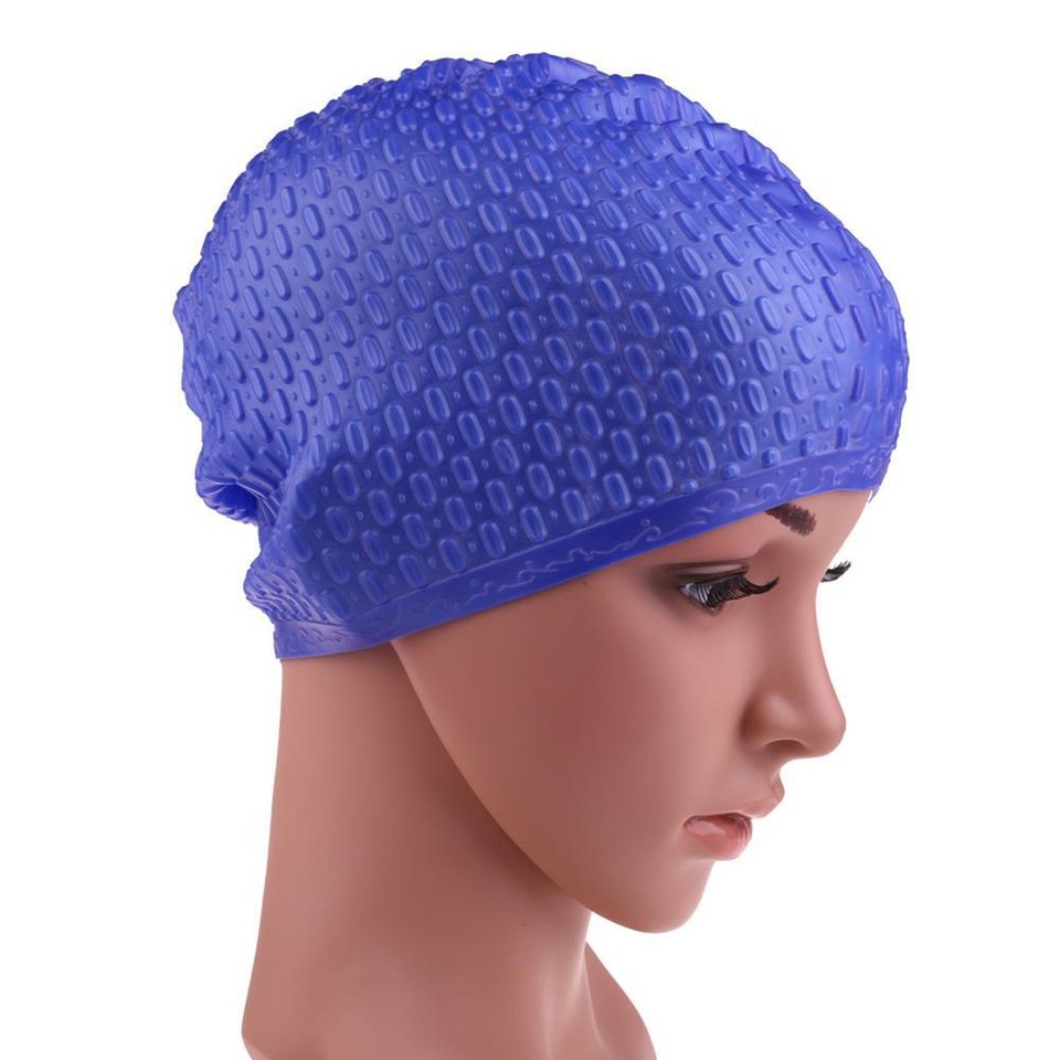 Silicone Swimming Cap Ear Protection Sport Swim Cap for Men Women (Dark ...