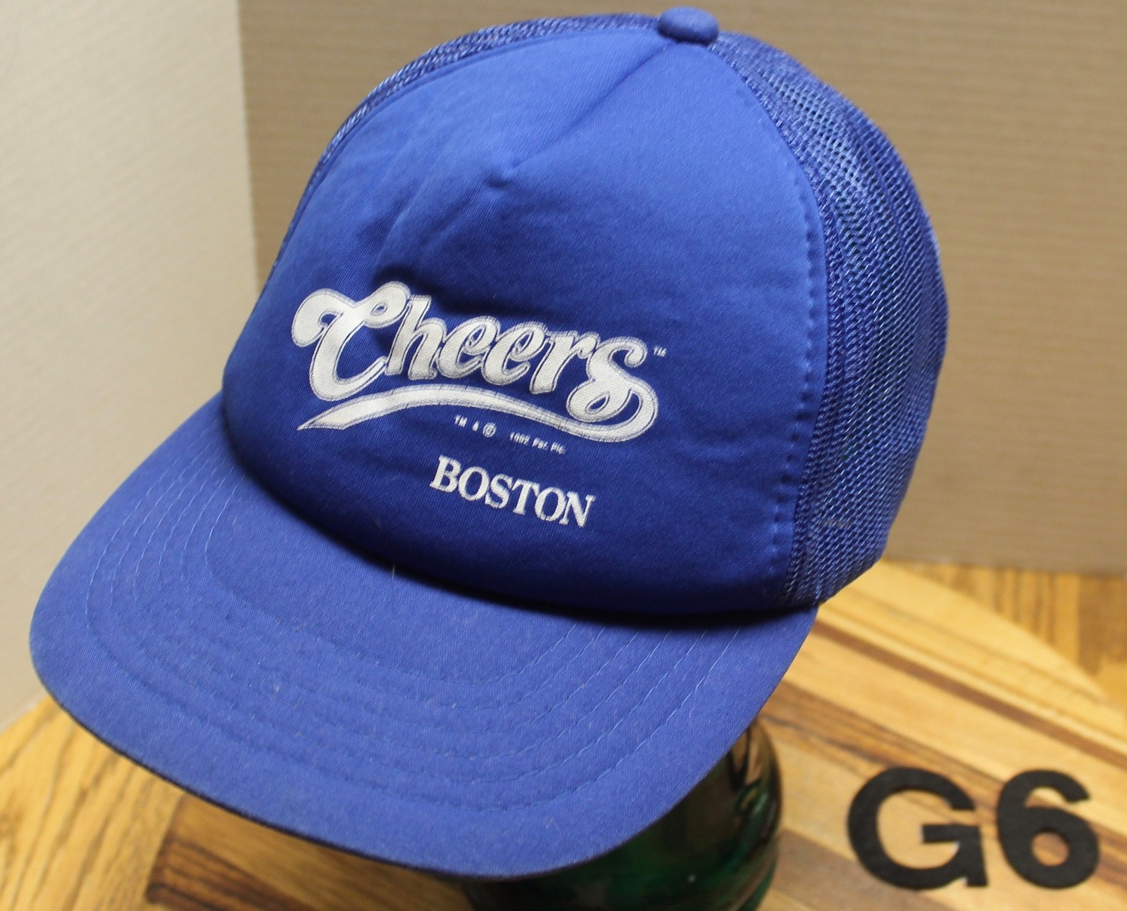 VINTAGE 1992 CHEERS BOSTON HAT BLUE SNAPBACK MESH BACK VERY GOOD ...