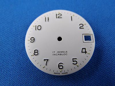 Blank Wrist Watch Dial -17 Jewels- 27mm -Incabloc- Swiss Made Light ...