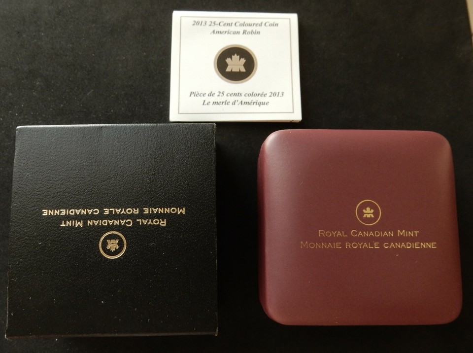 Canada 2013, 25 Cents, Robin. Case, COA. Colorized UNC | eBay