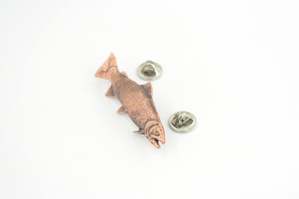 Rainbow Trout Pin, Handmade Fish Pin, Pewter, F001, 2”, Fishing Gift ...