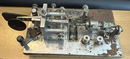 Telegraph Apparatus Co Key Keyer Heavy Metal Base HAM Radio Morse Code ...