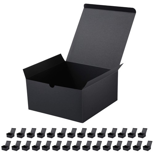 30 Matte Black Gift Boxes with Lids 8x8x4 Boxes for Weddings & Parties ...