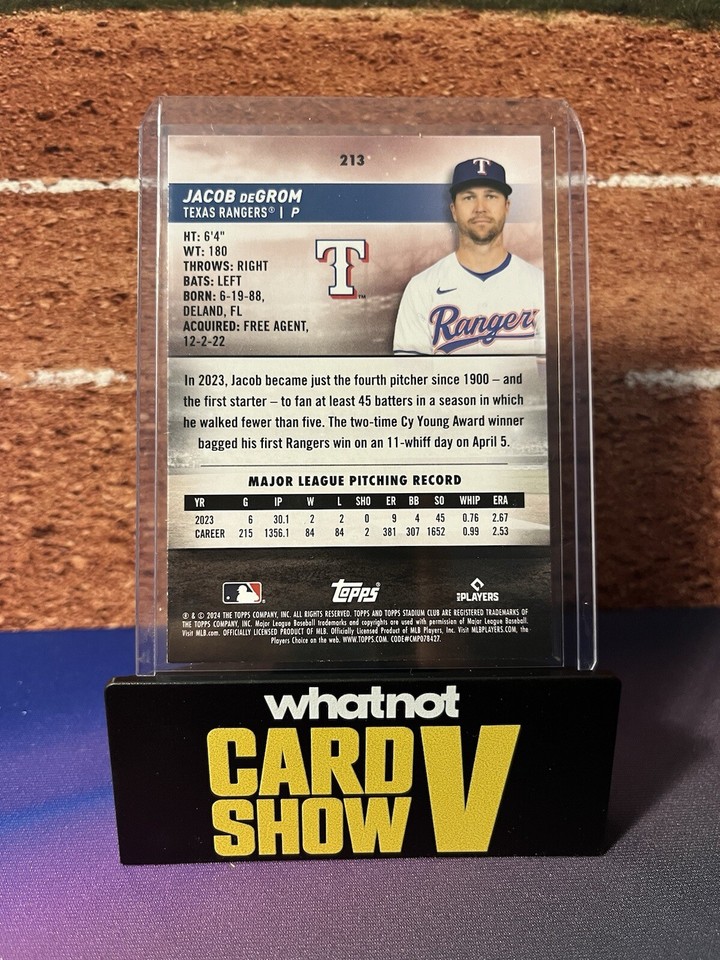 2024 Topps Stadium Club Jacob DeGrom “1st Day Issue” (SSP /10) | eBay