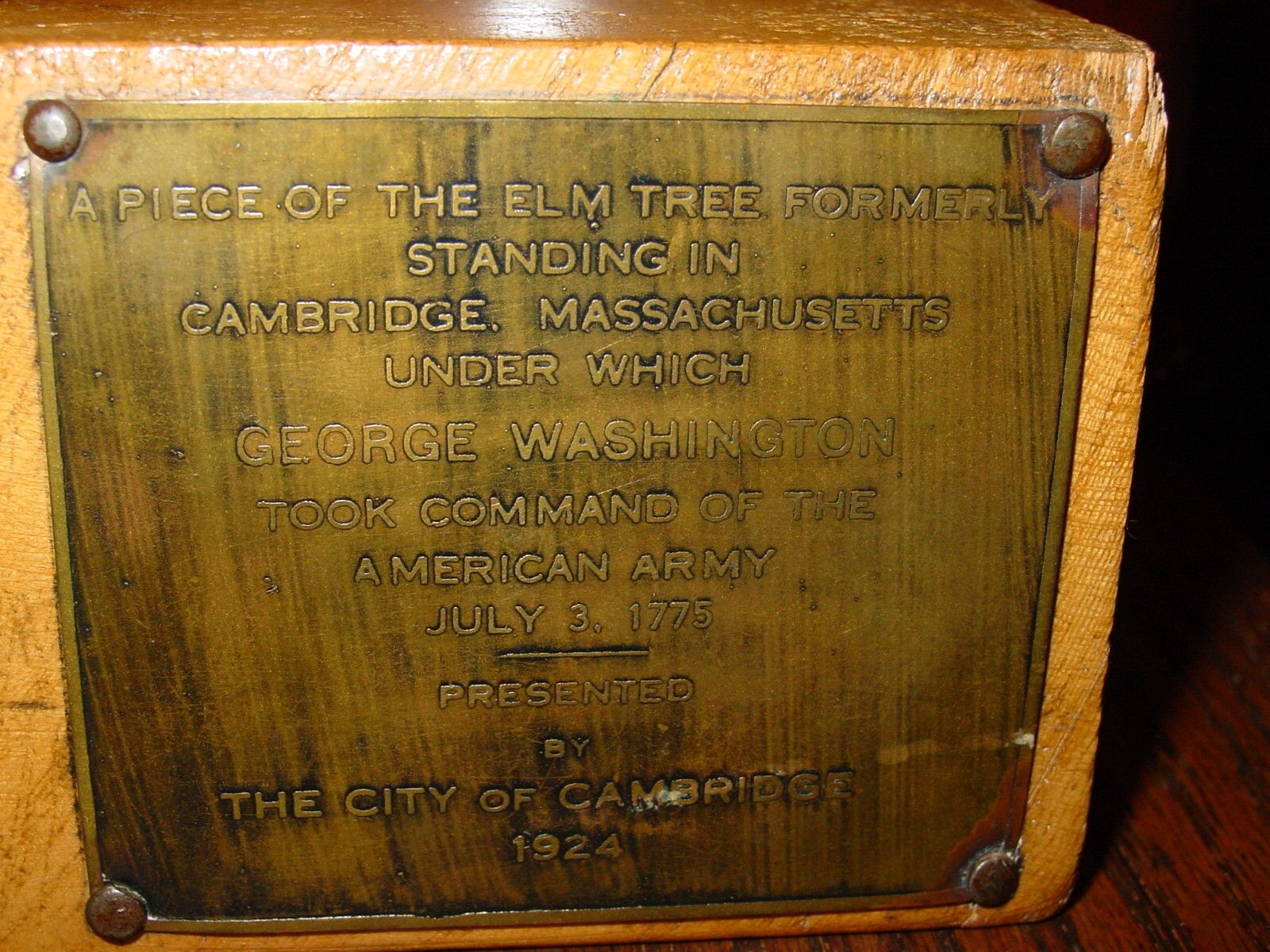 George Washington historic relic block of Cambridge tree-----15982 | eBay