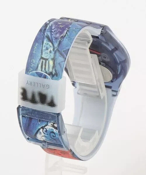 Swatch SUOZ365 X Tate Gallery CHAGALL'S BLUE CIRCUS Analog Watch W/ Box ...