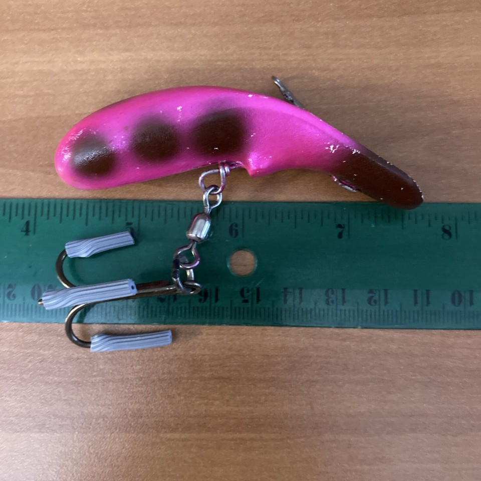 Vintage Pre Rapala LUHR JENSEN Fire Plug 3” Pink Dots Salmon Bass ...