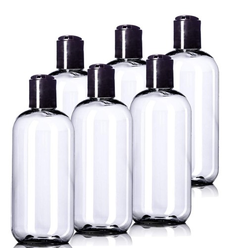 8oz Plastic Bottles 6 Pack BPA-Free Squeeze Clear Toiletries and ...