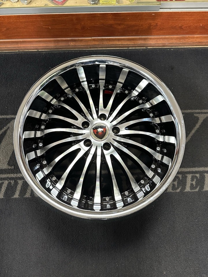Merceli M20 Machined Face With Black Accent And Chrome Lip 20x10 (+25 ...