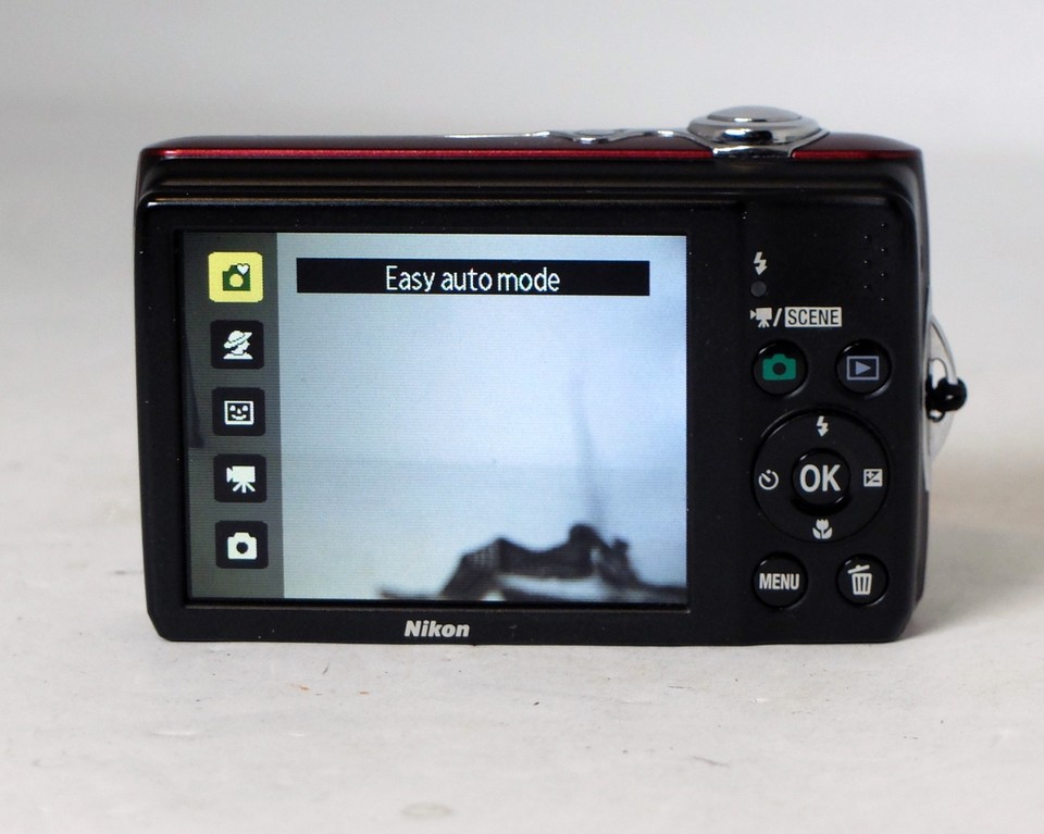 Nikon Coolpix L22 12.1MP Burgundy Digital Camera 3.6x Optical Lens LN ...
