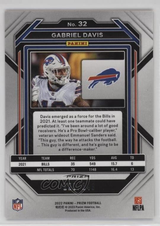 2022 Panini Prizm Red Wave Prizm /149 Gabriel Davis #32 | eBay