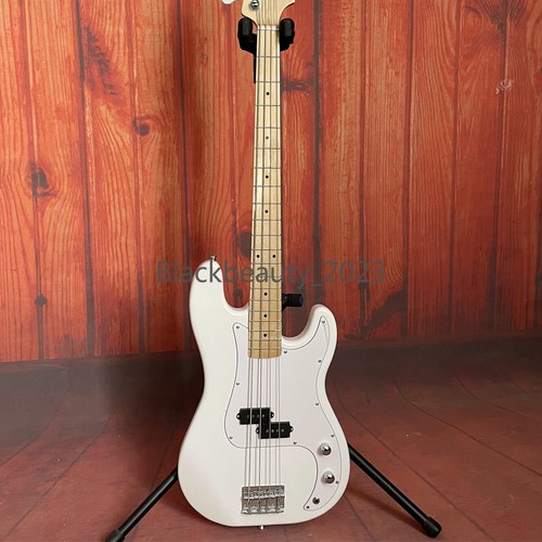 White 4 String Precision Electric Bass Guitar Maple Fretboard Basswood ...