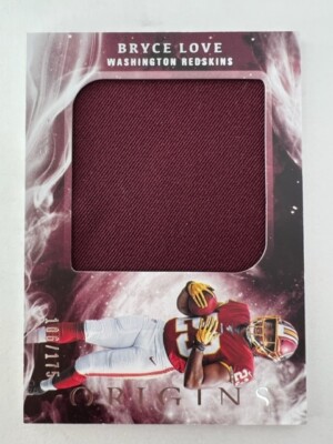 2019 Origins Football Bryce Love Rookie Patch /175 RJJ-20 Washington ...