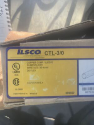 ILSCO CTL-3/0 Copper Compression Sleeve - NEW Ten Total | eBay
