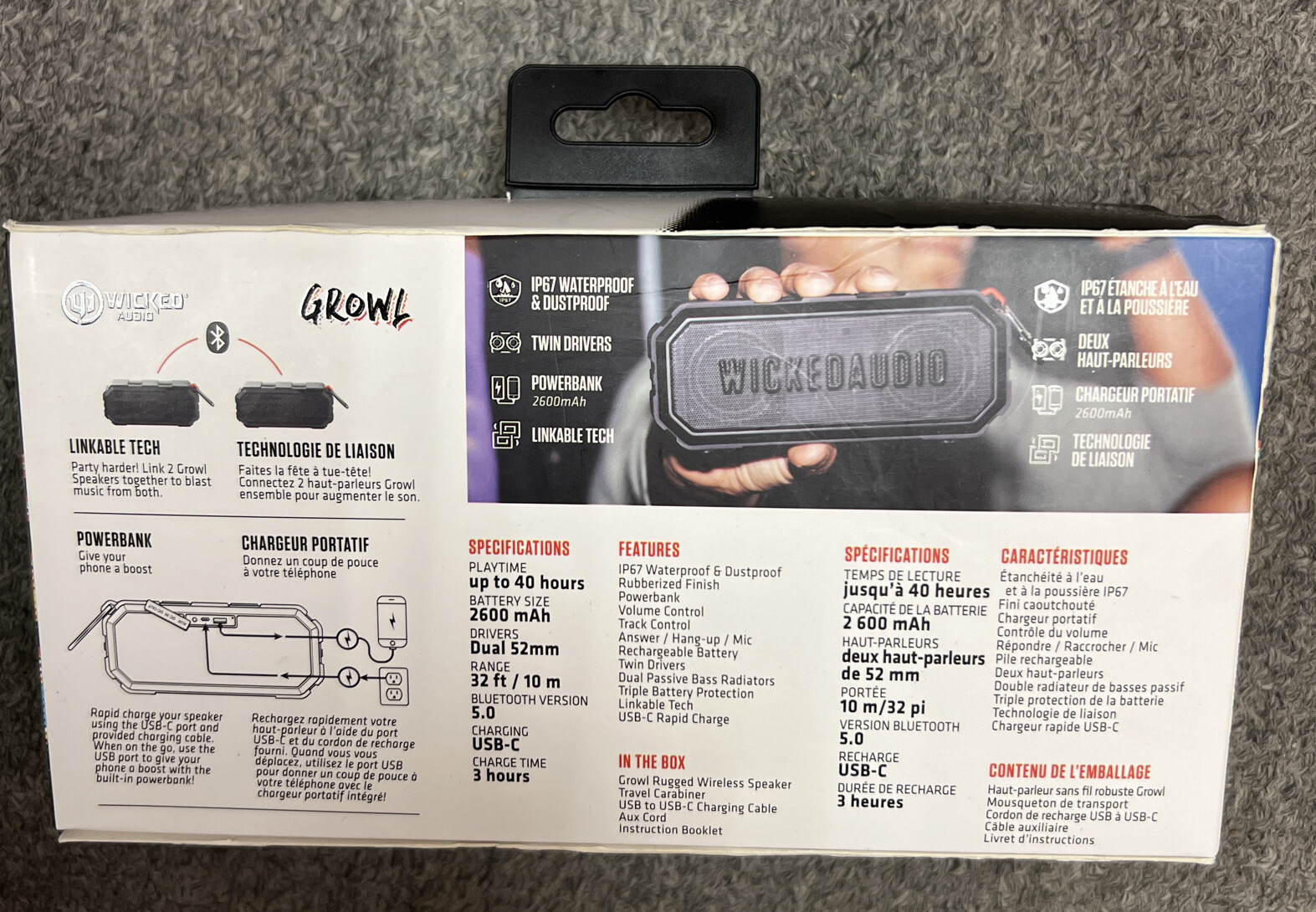 wicked audio growl rugged wireless speaker | eBay