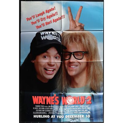 Wayne's World 2 (1993) Original Movie Poster Folded 27x41 Double Sided ...
