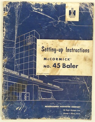 1955 International Harvester IH McCormick 45 Baler Instructions | eBay