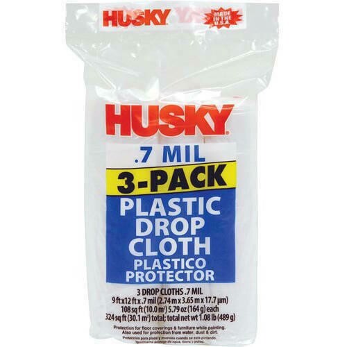 Husky Plastic Drop Cloth, 0.7 Mil, 3-Pack | eBay