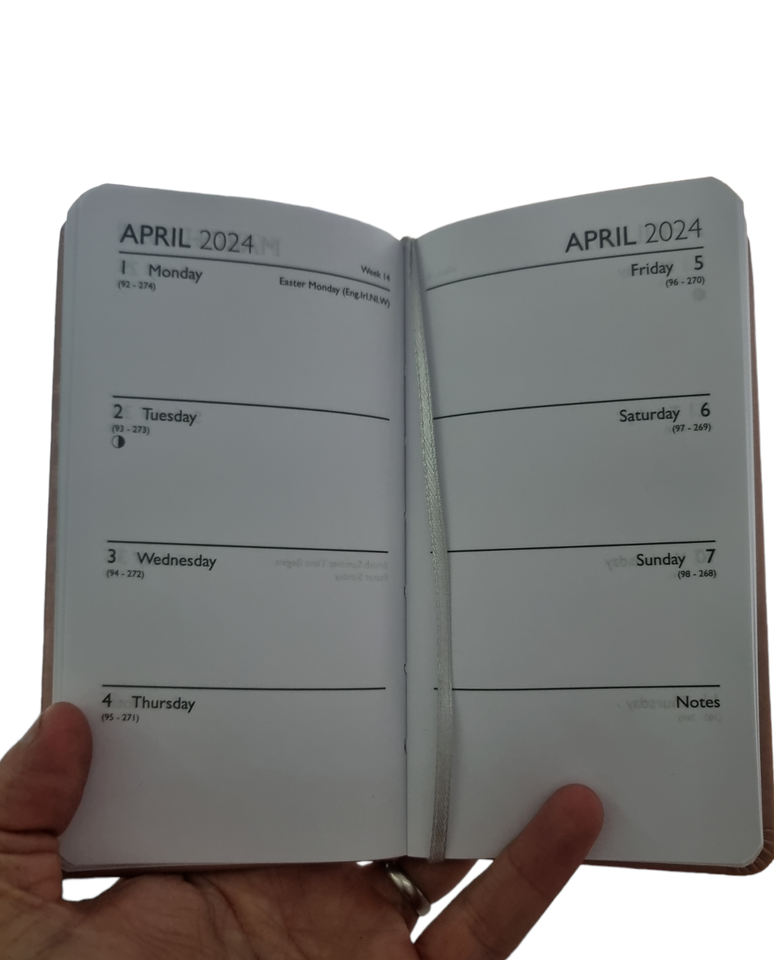 2026 Gold Embossed Diary Ladies Pocket Slim 16cm Week to View Diaries ...