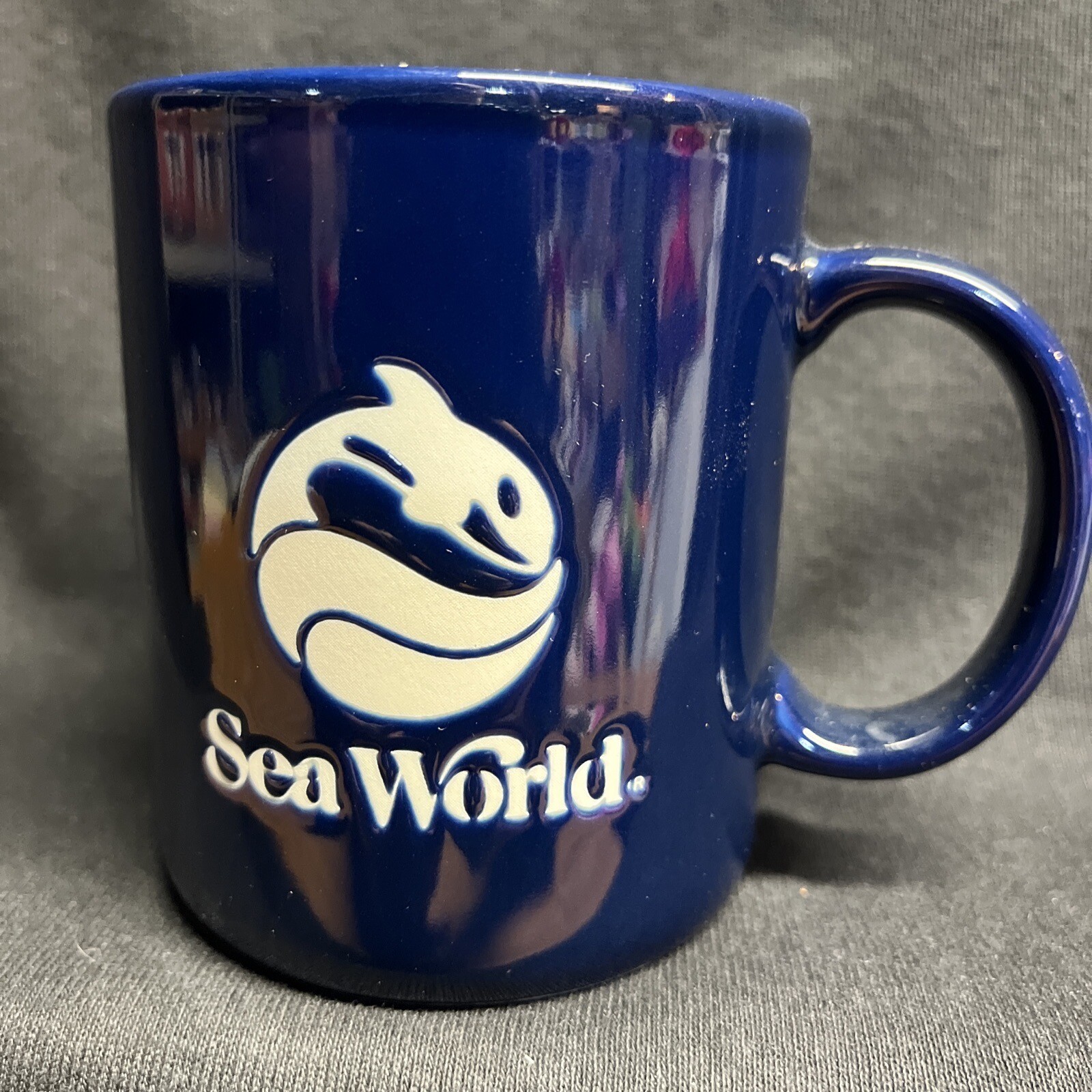 Vintage Sea World Shamu Whale Cobalt Blue Coffee Mug Cup Ceramic | eBay