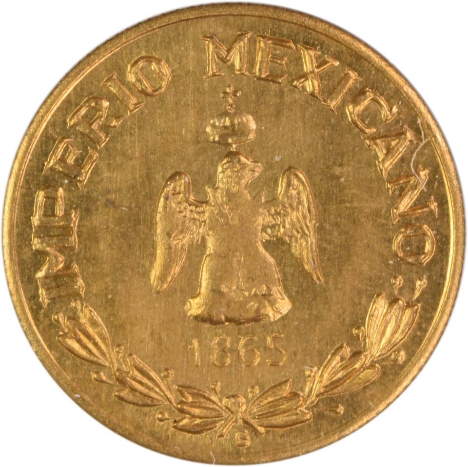 1865 B Mexico - Maximilian Gold Wedding Token Choice BU Uncirculated ...