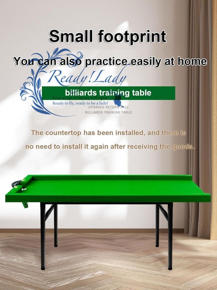 Portable Pool Table, Lightght Billiard Training Table with Leveling ...