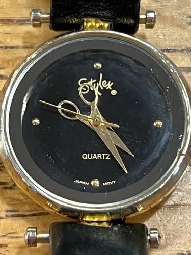 Women's Stylex 1242 Gold Quartz Watch Sewing Scissors Hands Brand New ...