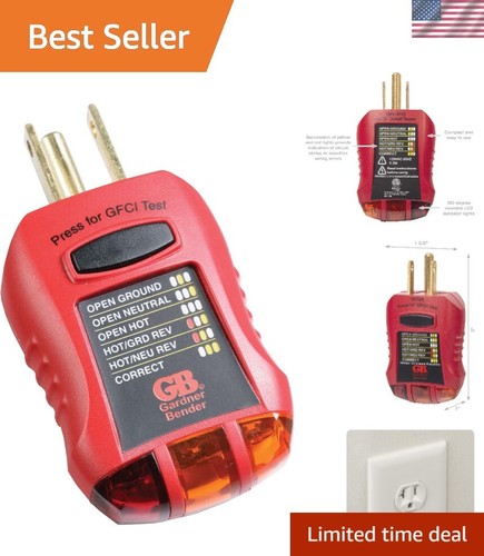 Compact Circuit Analyzer & GFCI Tester for Outlets & Extension Cords ...