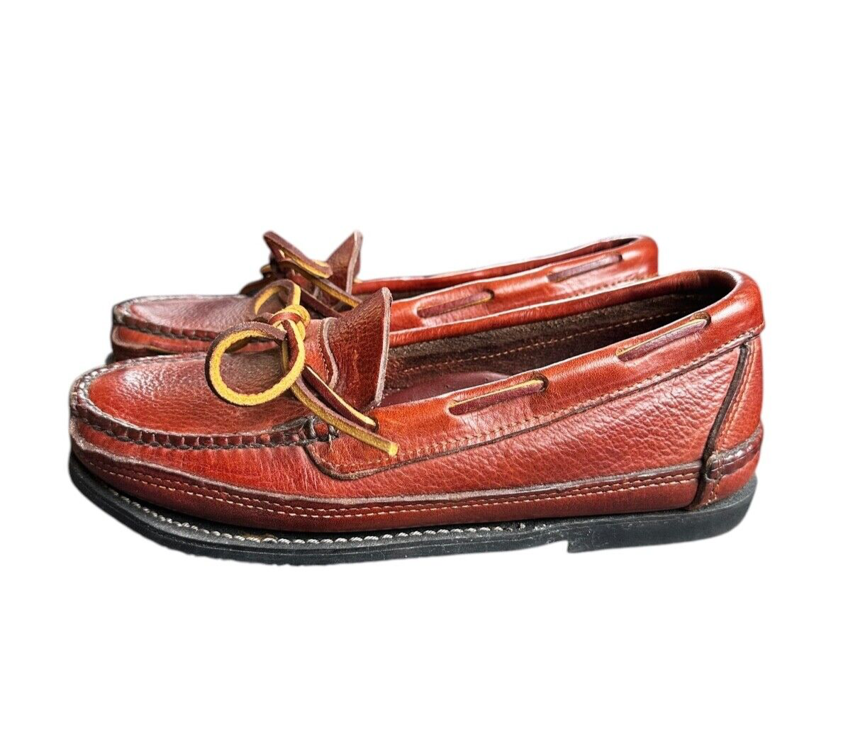 Orvis Brown Leather Loafers Slip On Mens Shoes Size 7 EE Made In USA | eBay