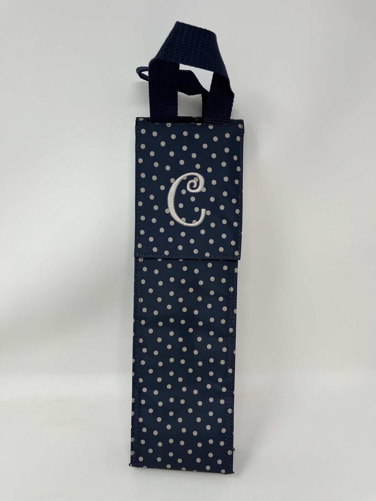 Thirty-One Navy Dancing Dot Perfect Bottle Thermal Bag Wine Tote ...