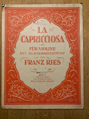 Franz Ries ~ THE CAPRICIOUS - Violin & Piano, Old Oversized | eBay