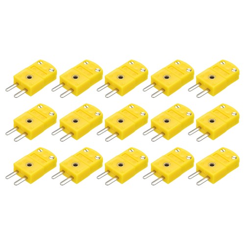 15pcs K Type Thermocouple Wire Connectors Male Plug Adapter Temperature ...